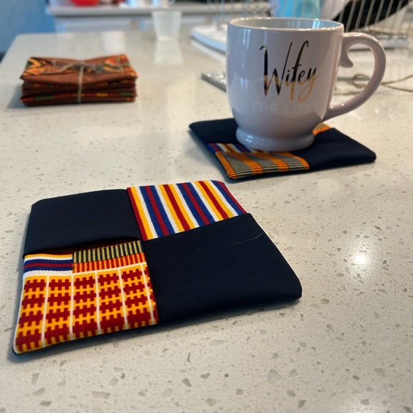 Kitchen | Coasters With African Print Fabric Set Of 2 | Poshmark